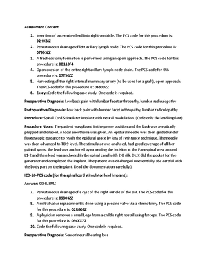 [Solved] PCS code for a hysteroscopy - ICD-PCS Coding (HIM 1126C) - Studocu