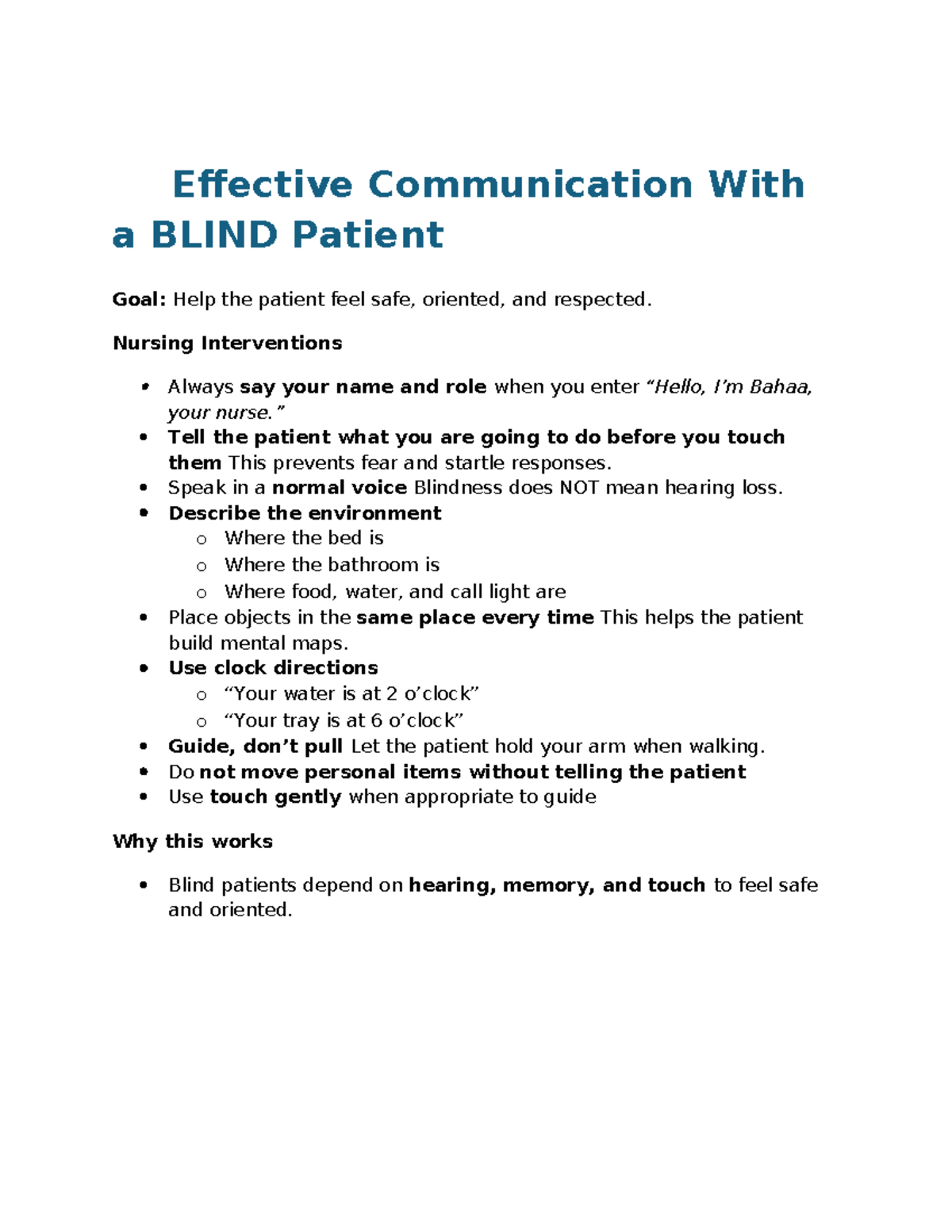Effective Communication Strategies for Patients: Blind, Deaf ...