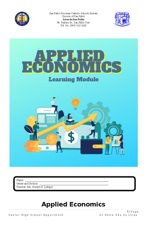 Applied Economics Module (ABM) Week 2 - San Pablo Diocesan Catholic ...