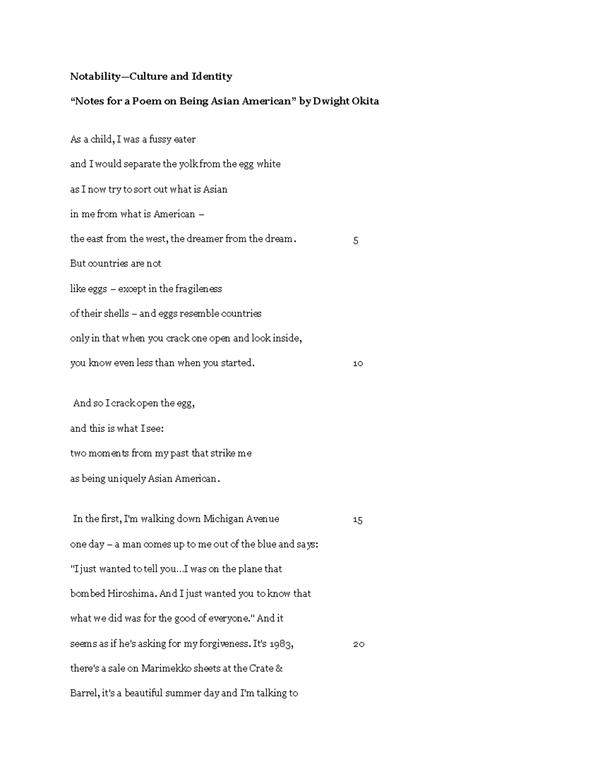 Asian American Perspectives: Poem Notes & Cultural Reflection - Studocu