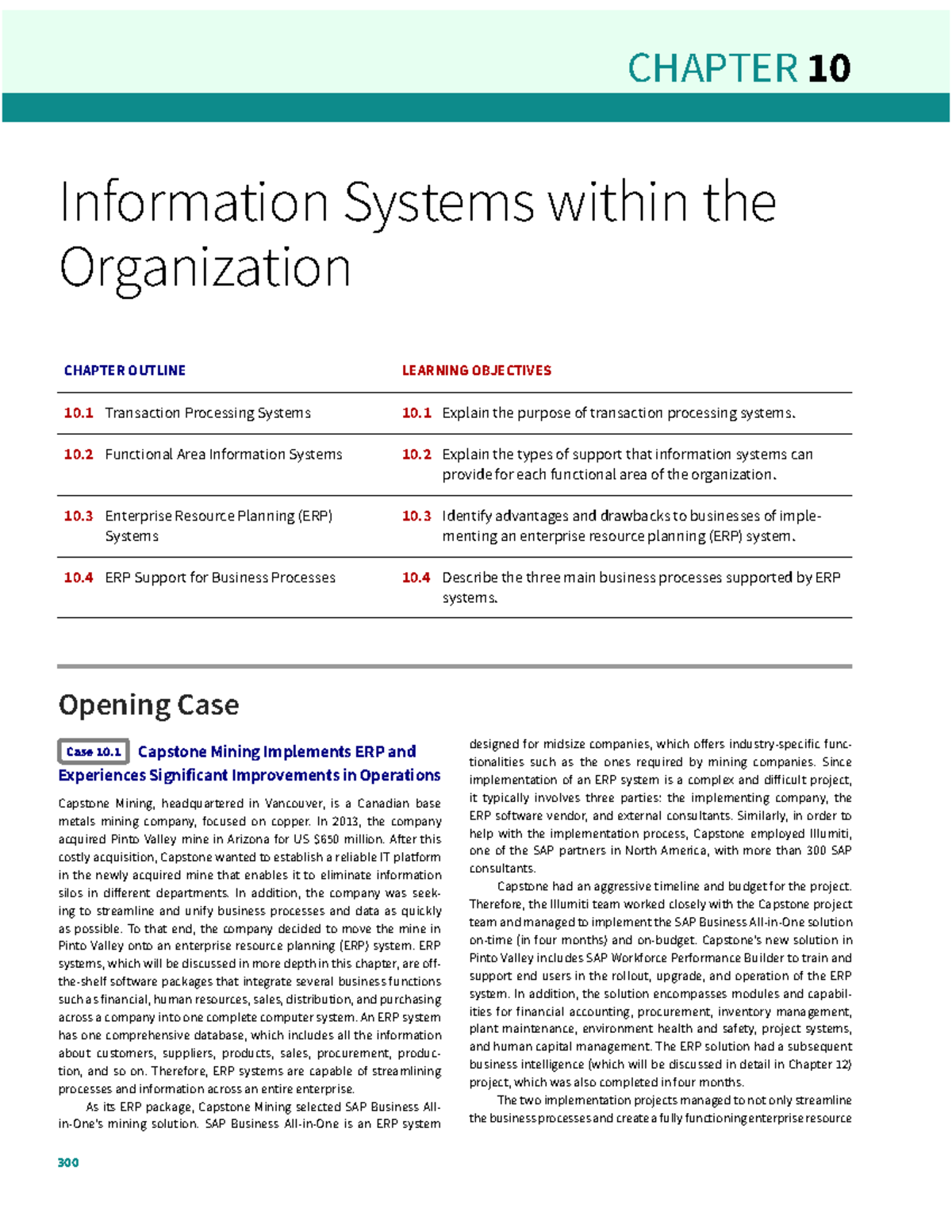 CHAPTER 10: Information Systems in Organizations - Key Concepts and ...