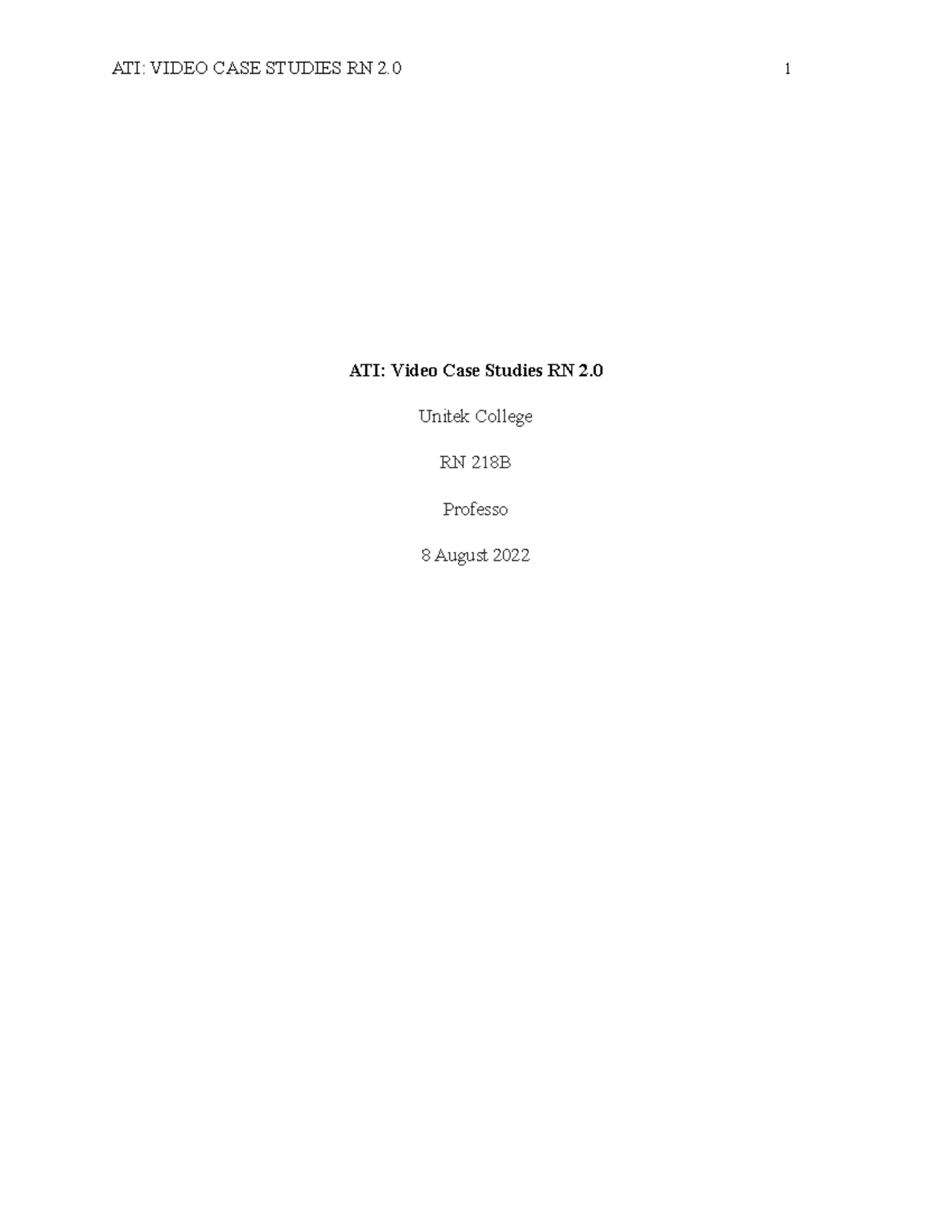 ATI Video Case Studies RN 218B: Effective SBAR Communication Techniques ...