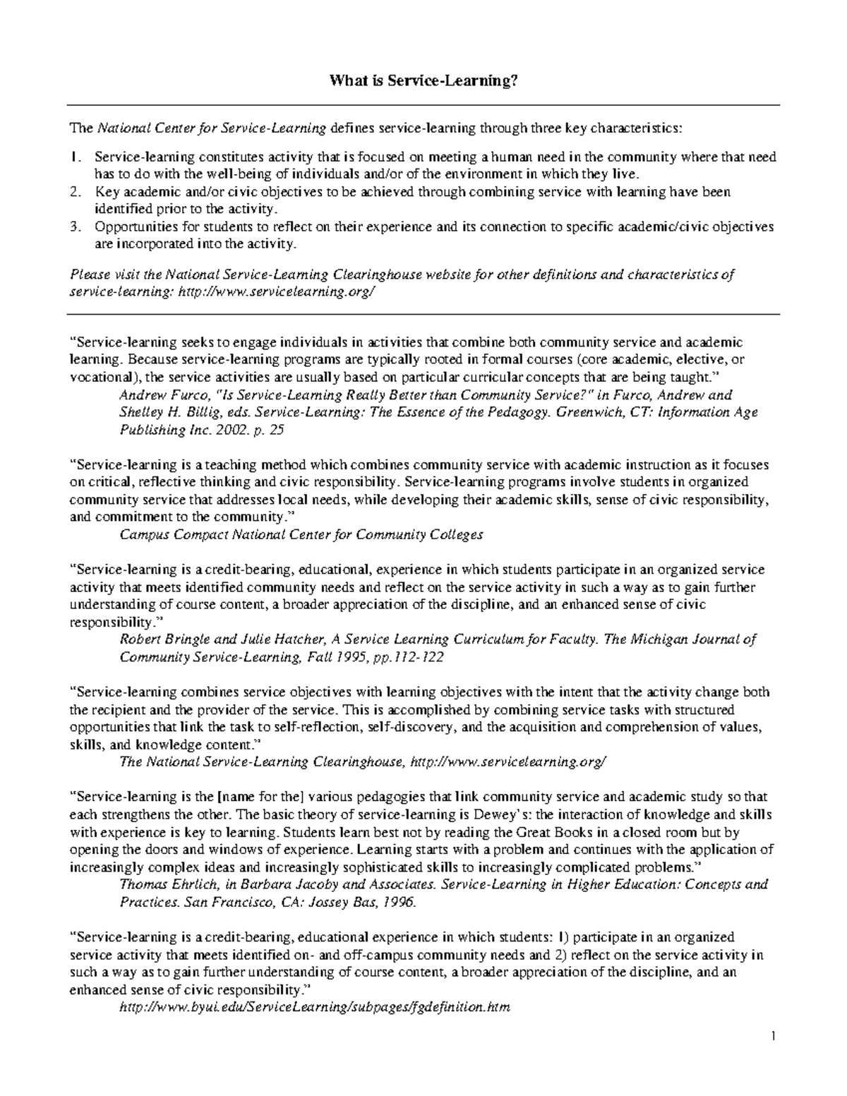 Service-Learning: Definitions, Benefits, and Key Outcomes Analysis ...