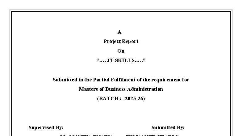 IT Skills Mini Project Report for MBA (Batch 1) by Himanshi Sharma ...