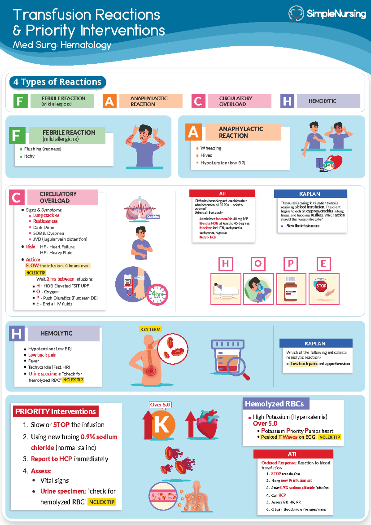 Transfusion Reactions & Priority Interventions: Med Surg Hematology ...