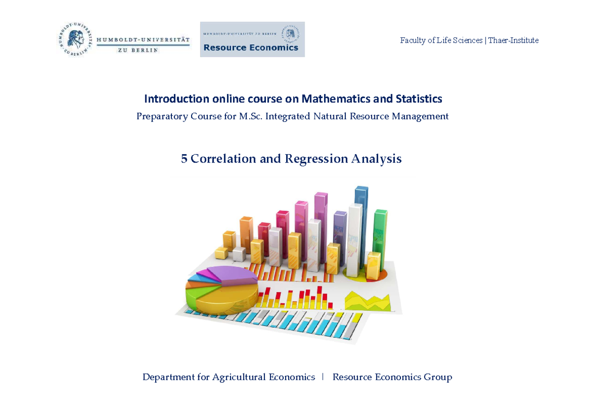 05-Correlation and Regression Analysis Syllabus for M.Sc. NR Management - Studocu