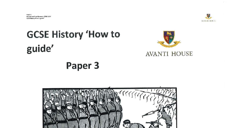 Paper 3: Weimar and Nazi Germany Revision Guide, GCSE History AVANTI ...