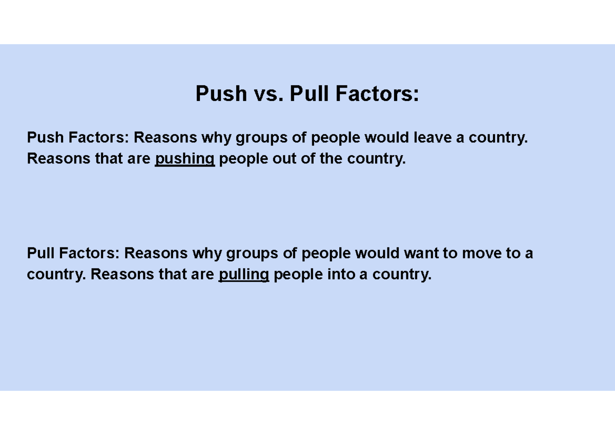 IM280 Immigration's Impact on Industrialization: Push-Pull Factors ...