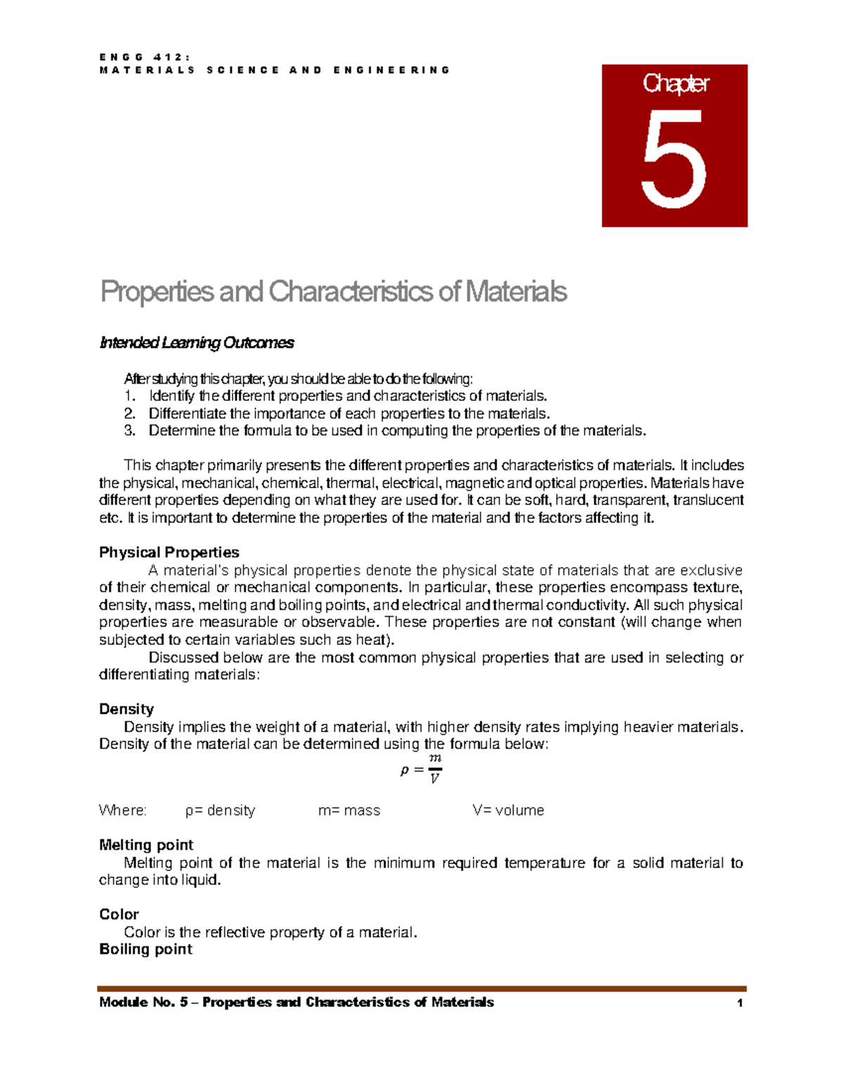 5 - Properties and Characteristics of Materials - M A T E R I A L S S C ...