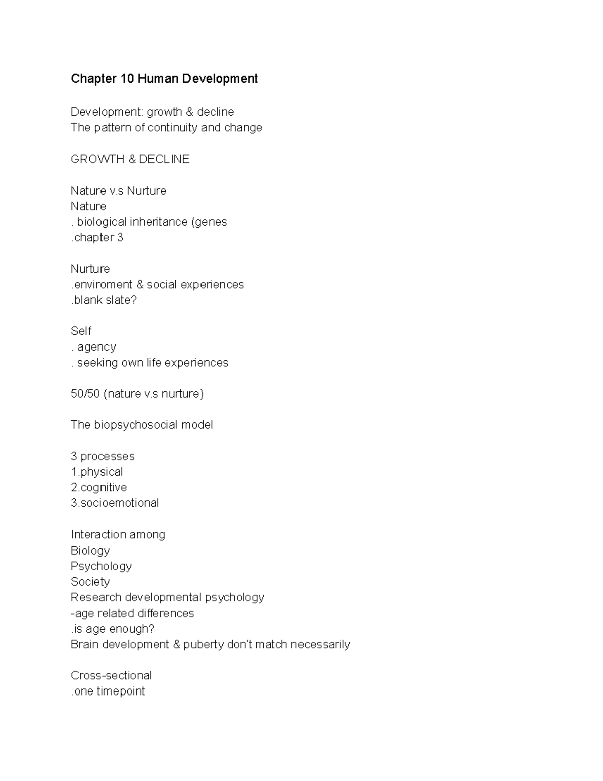 Psychology 10: Chapter 10 - Human Development & Aging Processes - Studocu