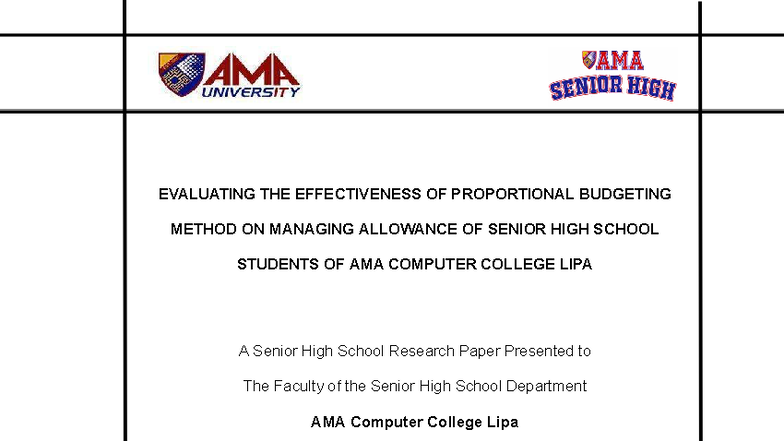 Evaluating Proportional Budgeting's Impact on Senior High Students ...