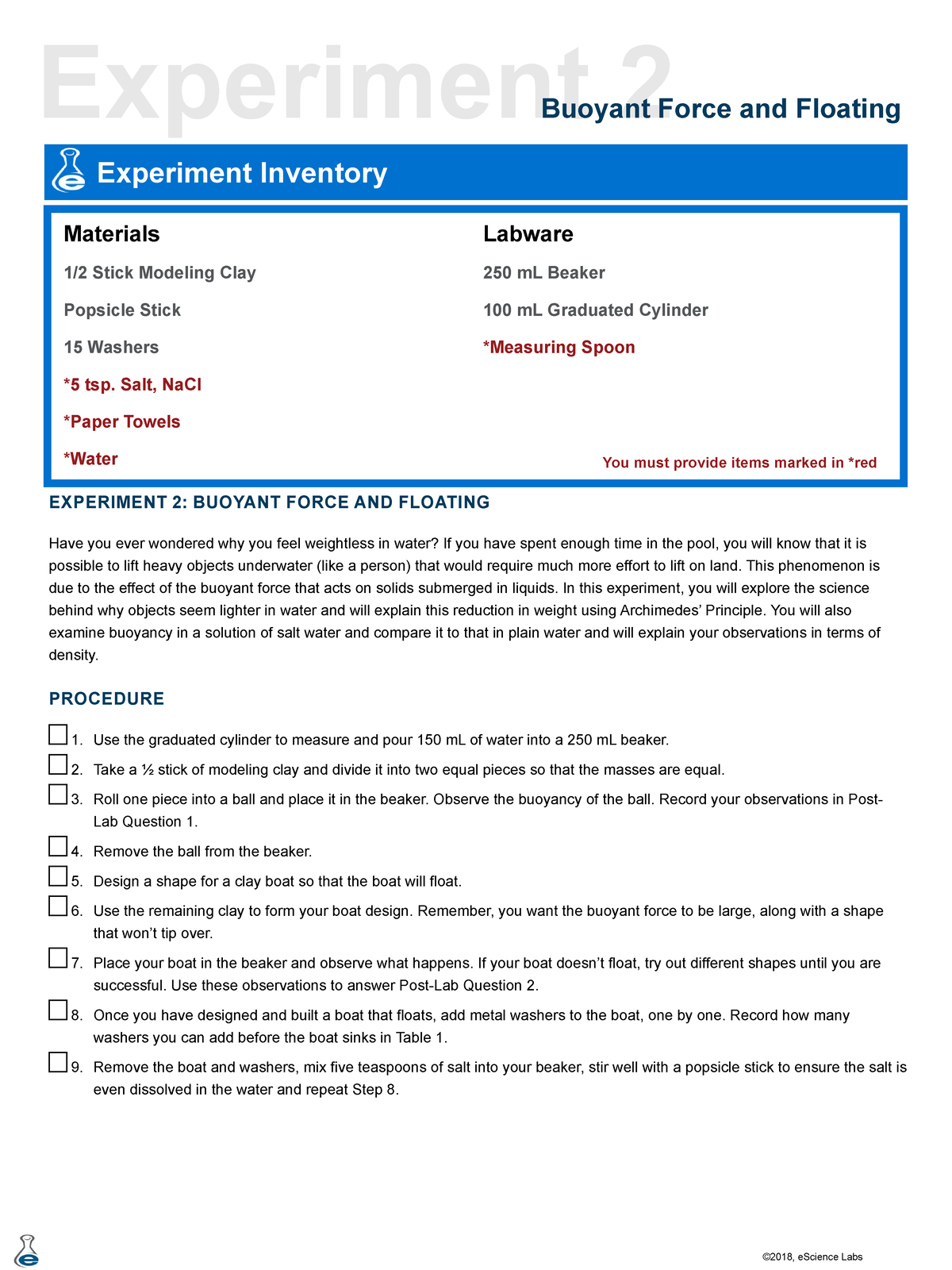 IP 2020 L13 Exp02: Buoyant Force & Floating Experiment Guide - Studocu