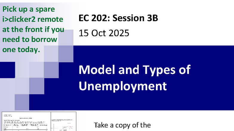 EC 202: Session 3B - Model and Types of Unemployment Notes - Studocu