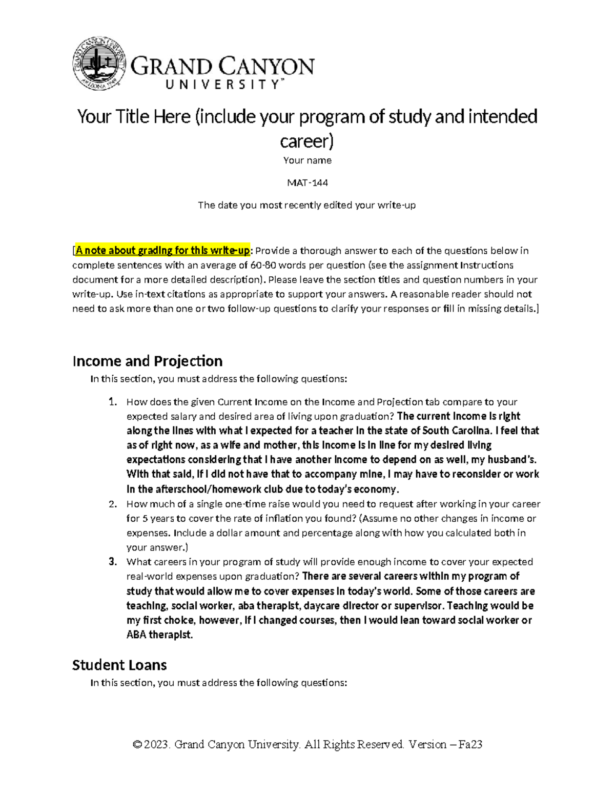 Major Assignment 2 Write-up - Your Title Here (include your program of ...