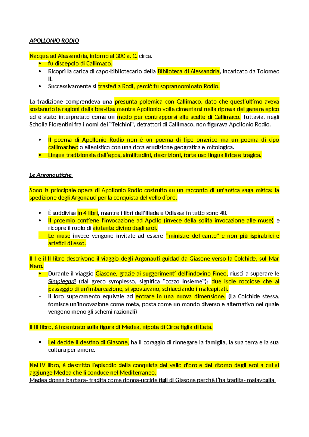 APOLLONIO RODIO: Le Argonautiche e la Tradizione Ellenistica - Studocu