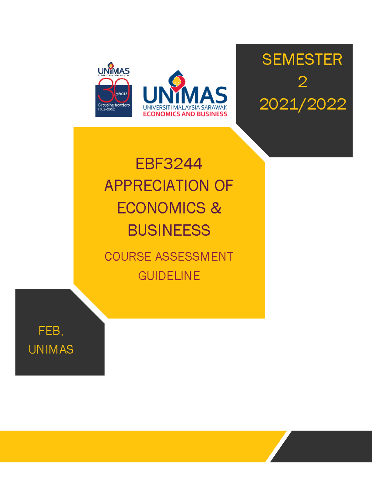 EBF3244 Semester 2 Project-Based Learning Assessment Guidelines - Studocu