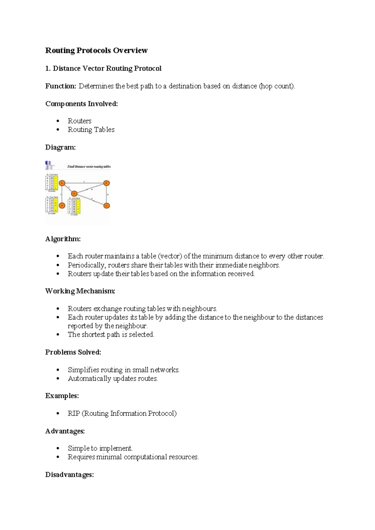 Routing Protocols Overview: Key Concepts and Mechanisms - Studocu