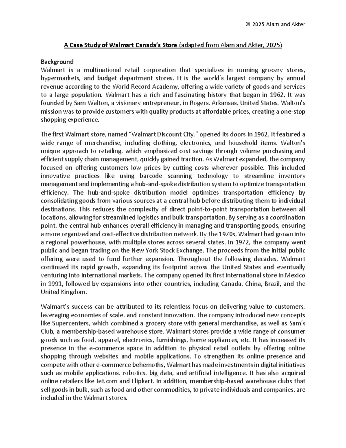 A Case Study of Walmart Canada: Strategies and Success Factors - Studocu