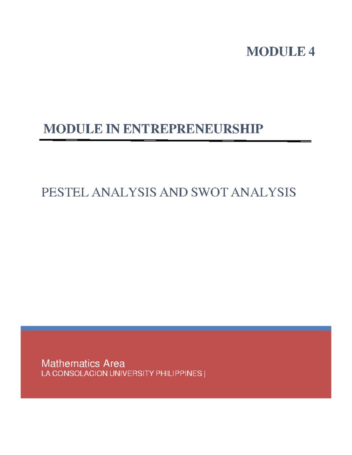 Module 4: Comprehensive SWOT & PESTEL Analysis in Entrepreneurship ...