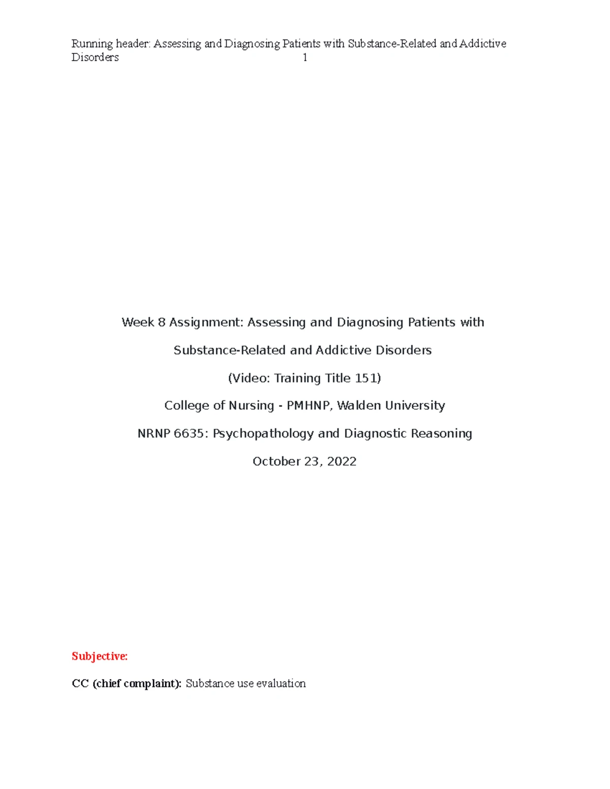 NRNP 6635 Week 7 Assignment: Controversies in Personality Disorders - Studocu