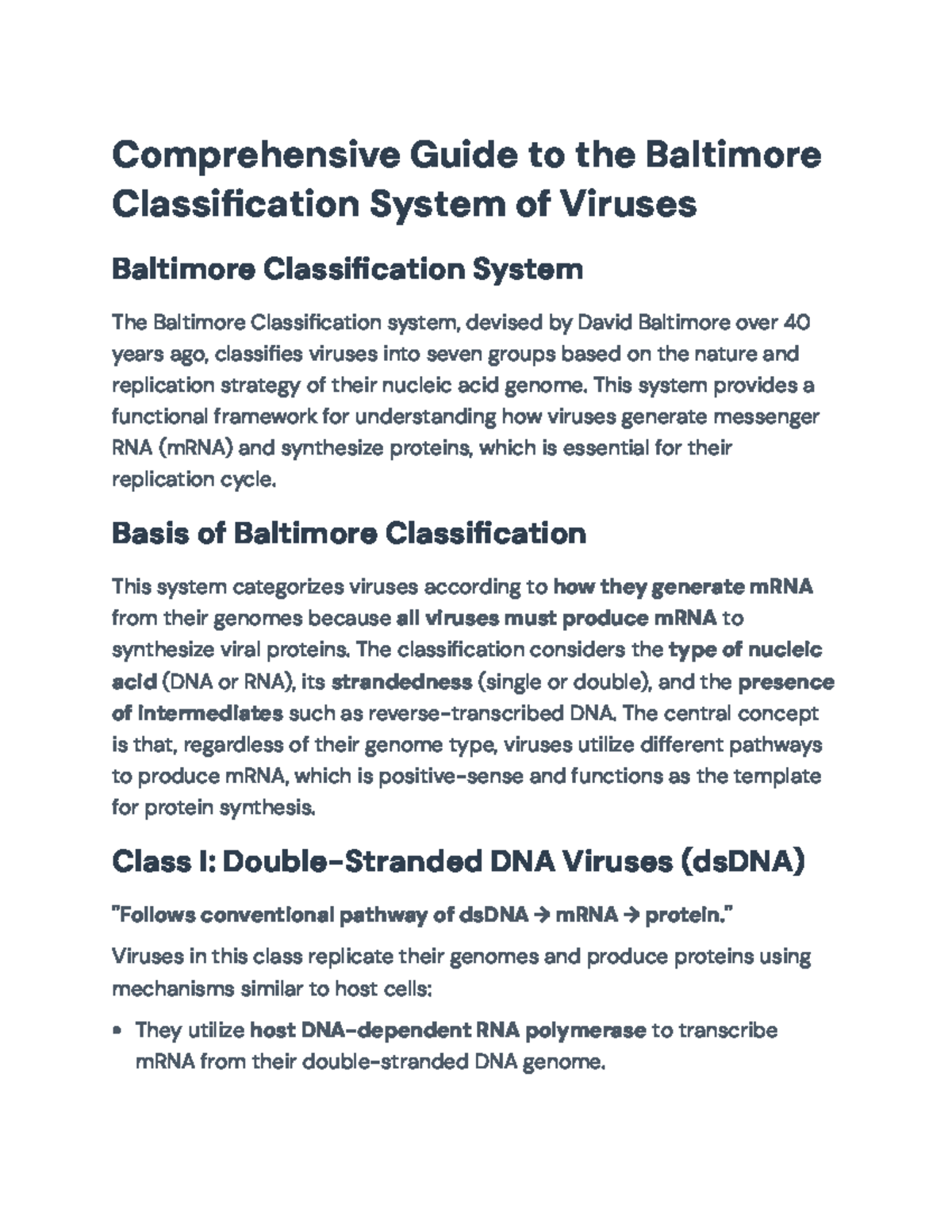 Baltimore Classification System of Viruses: A Comprehensive Overview ...