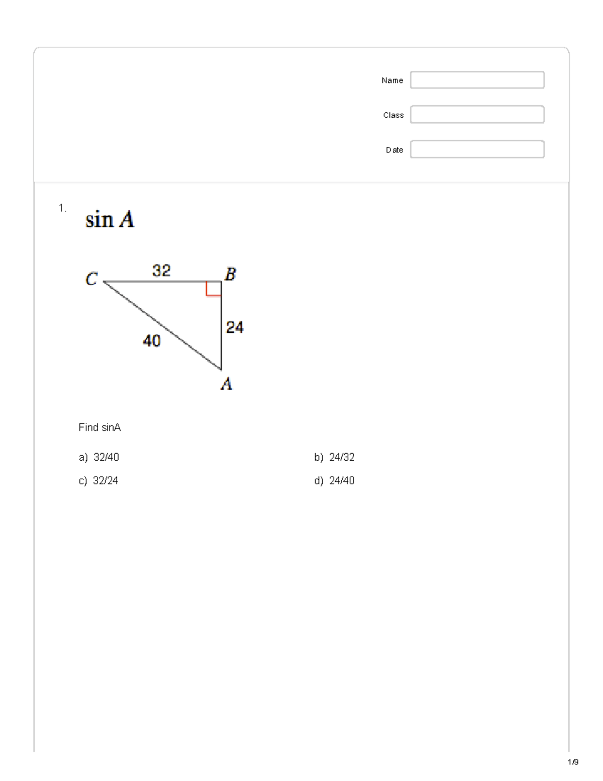 Find Missing Sides & Angles Using Trig Ratios - Math 101 - Studocu