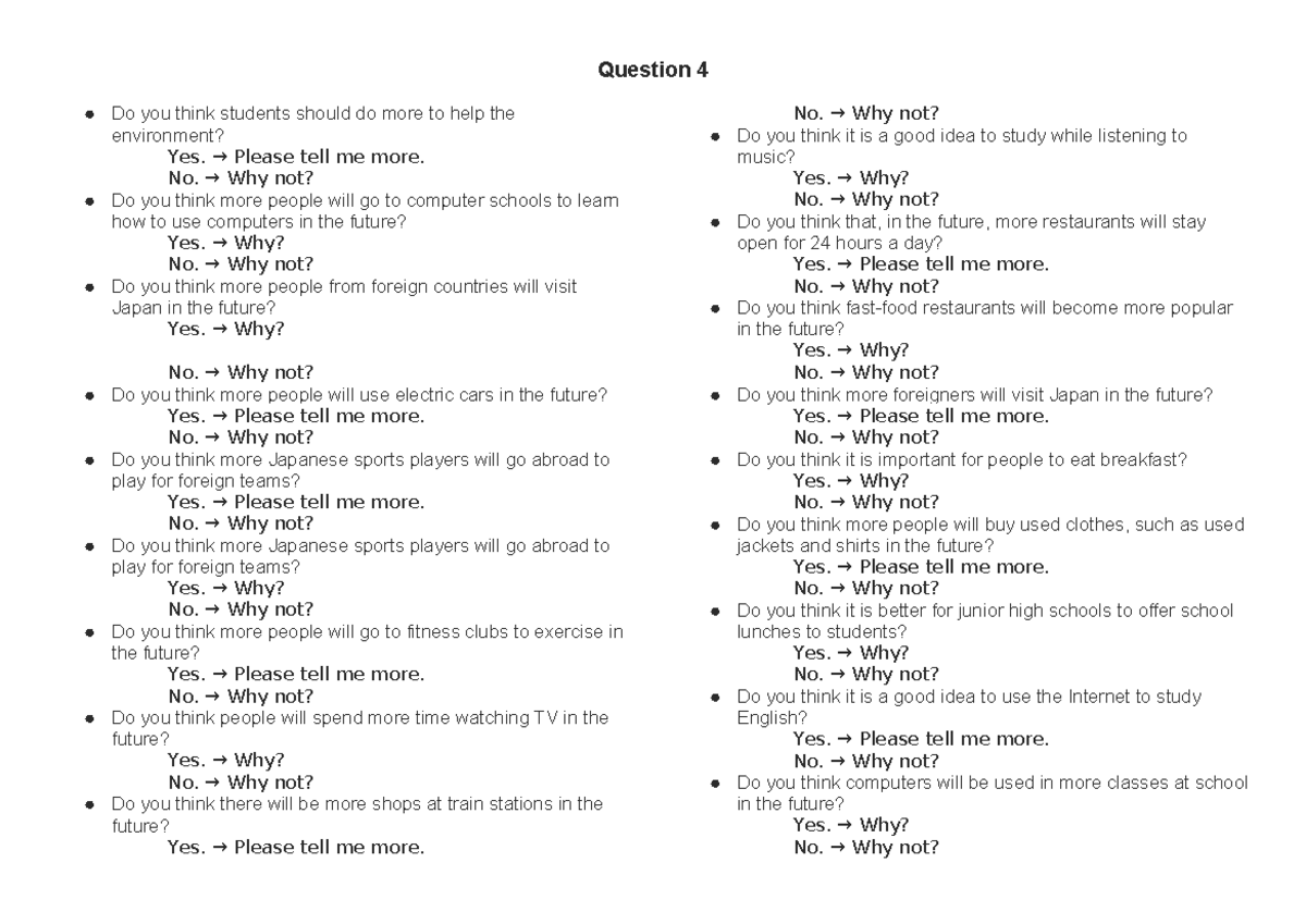 Eiken Pre-2 Practice: Questions 4 & 5 on Future Trends - Studocu