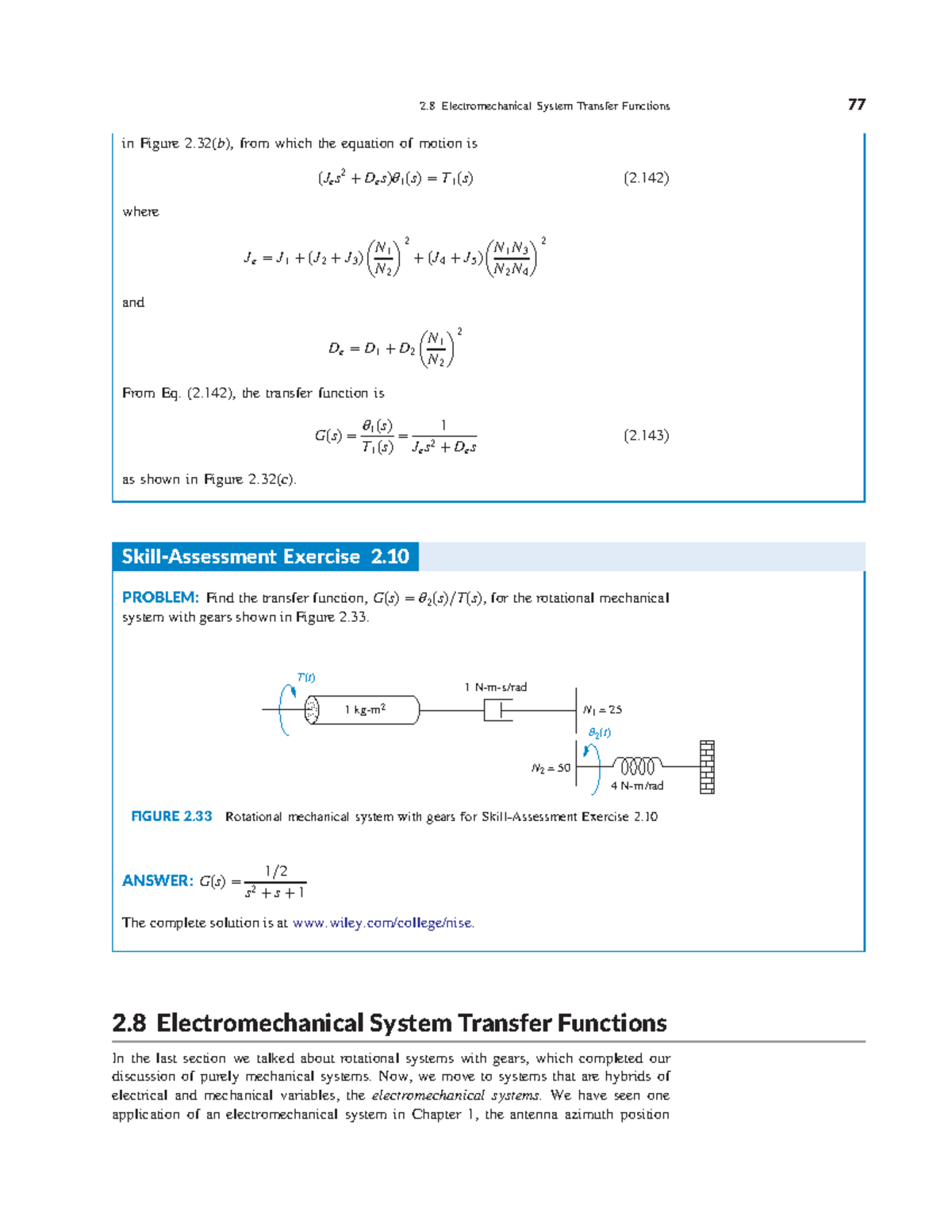 Electromechanical System Transfer Functions Study (ENGR 302) - Studocu
