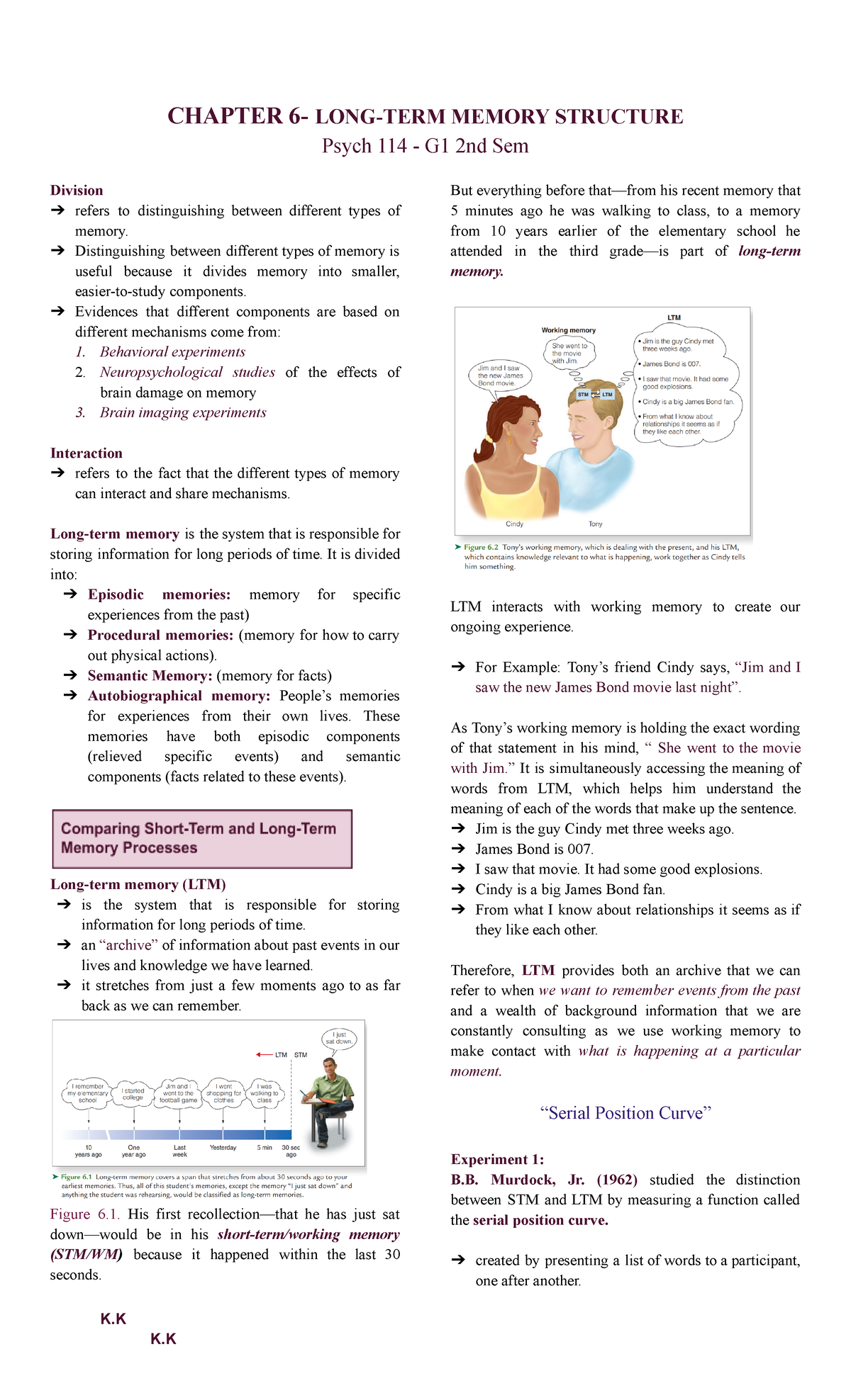 Psych 114 - G1 Long-Term Memory Structure & Functions Review - Studocu