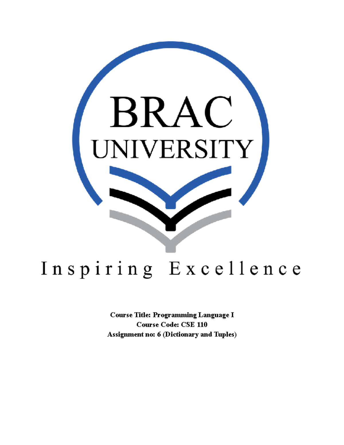 CSE 110 Assignment 6: Exploring Tuples and Dictionaries in Python - Studocu