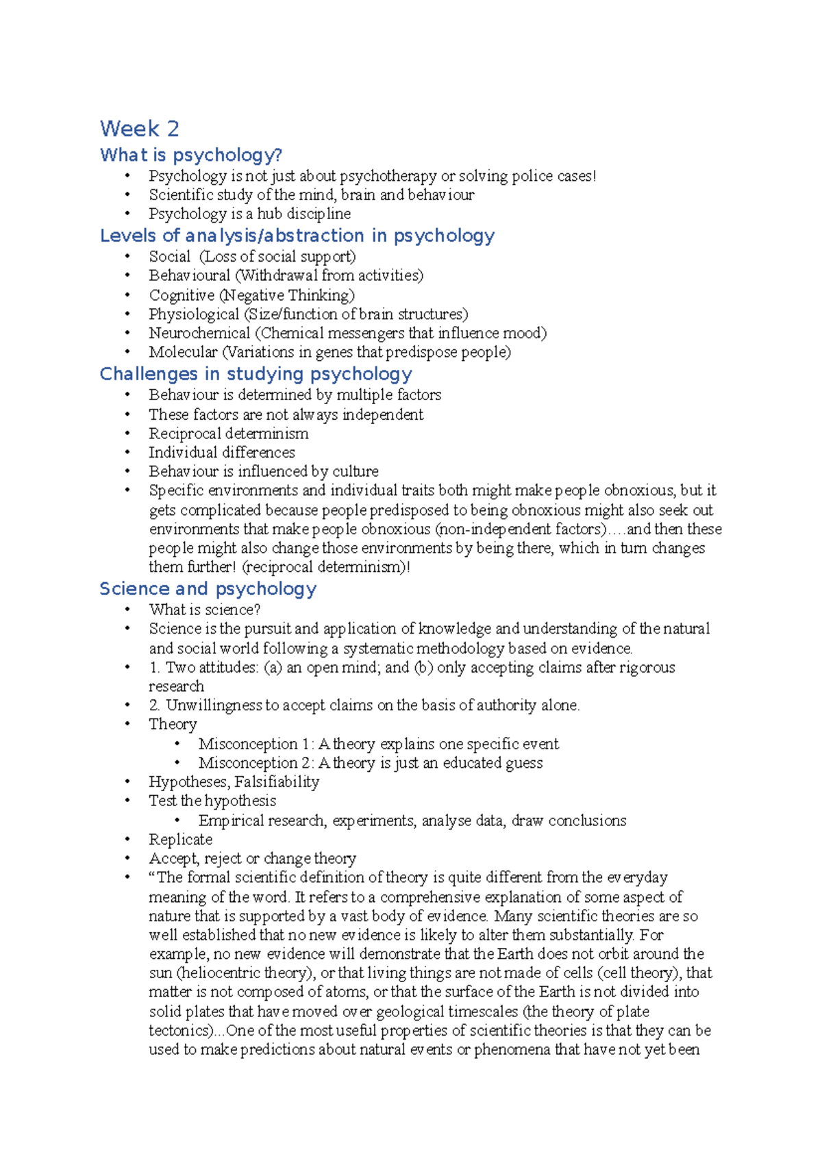 Psyc121 notes - Copy ...