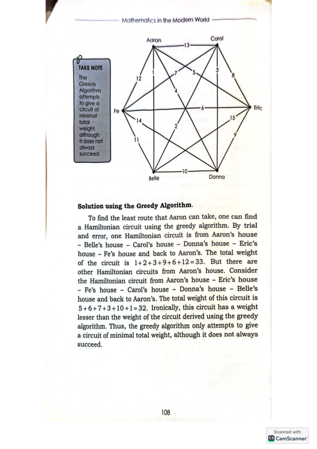 Math Mod (MATH101) Chapter 5: Greedy Algorithm Insights - Studocu