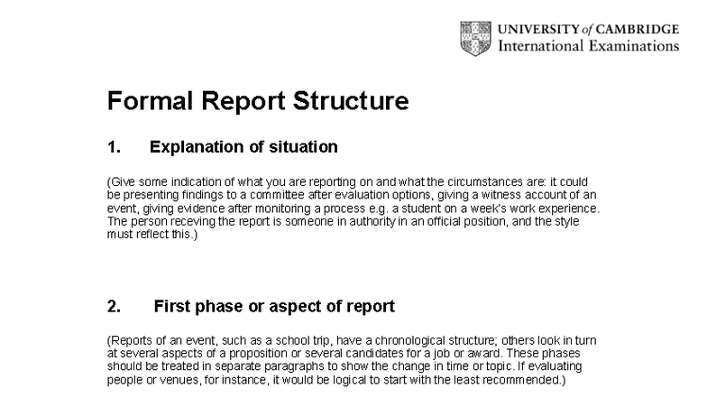 Formal Report Structure: Guidelines for Effective Reporting - Studocu