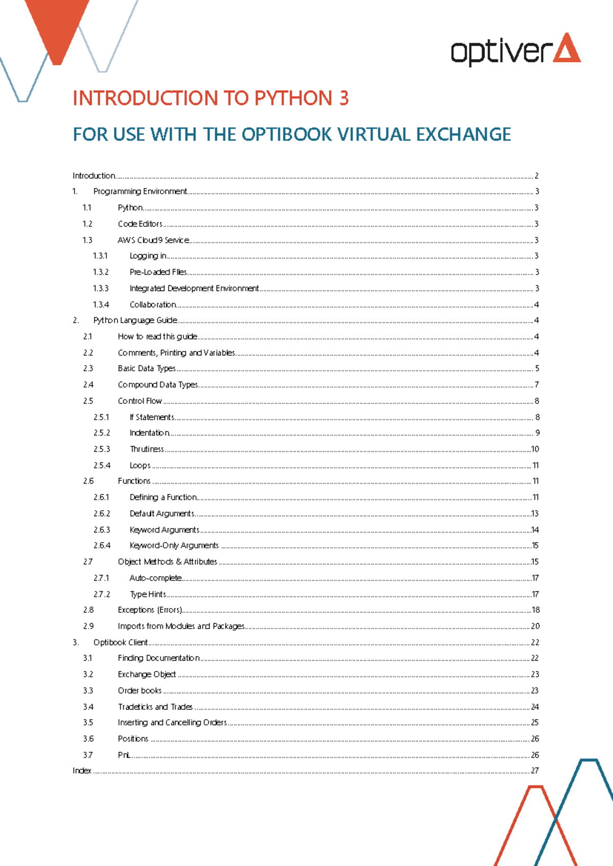 Optibook Python Programming Intro & Reference Guide - Studeersnel