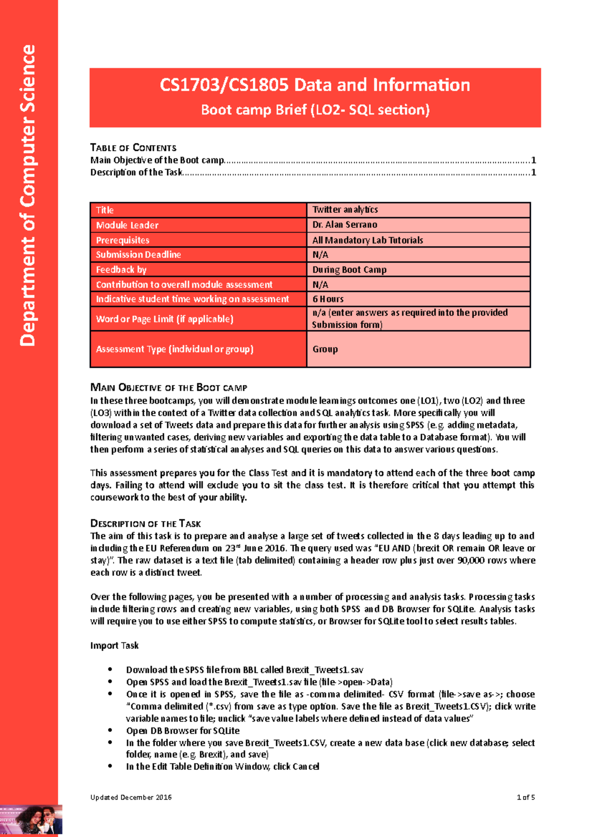 Bootcamp SQL - notes - TABLE OF CONTENTS Main Objective of the Boot ...