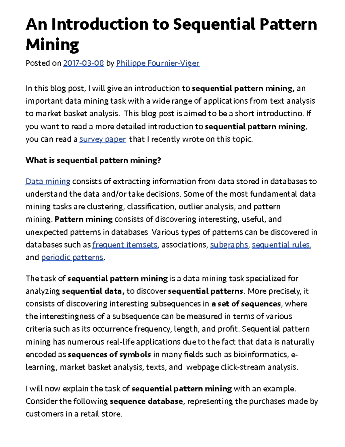 Unit - 2 An Introduction to Sequential Pattern Mining - The Data Mining ...