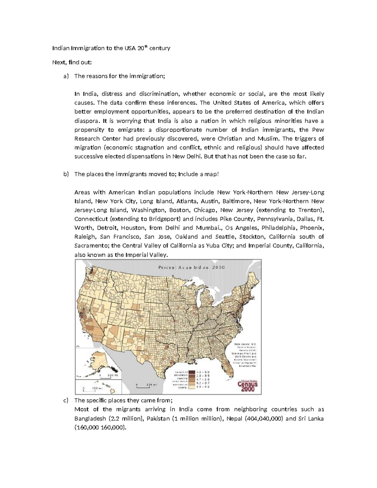 Indian Immigration to the USA: Causes, Trends, and Conditions (20th ...