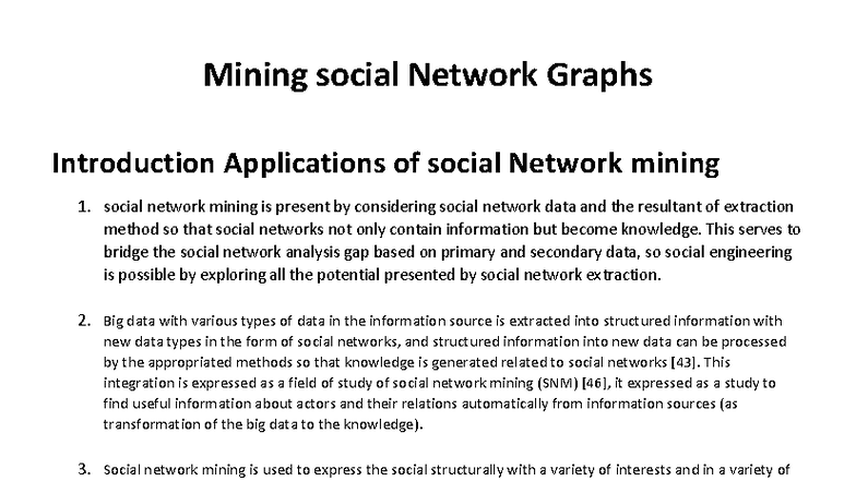 Big Data - Chapter 5: Social Network Mining and Applications - Studocu