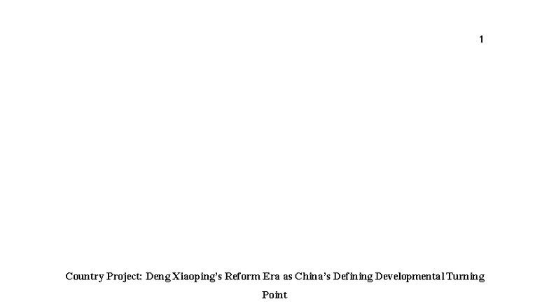 Sociology 127: Key Development Moment in Deng's Reform Era - Studocu