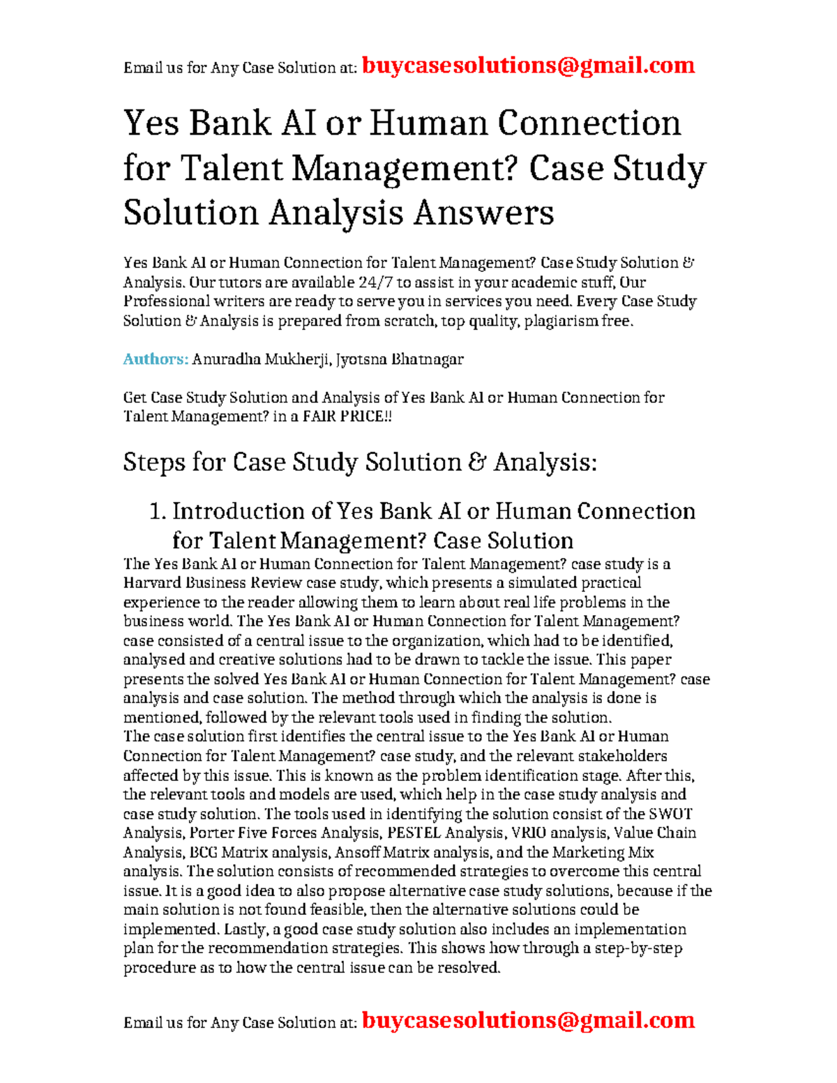 Yes Bank Case Study Solution: AI vs Human Connection in Talent Mgmt ...