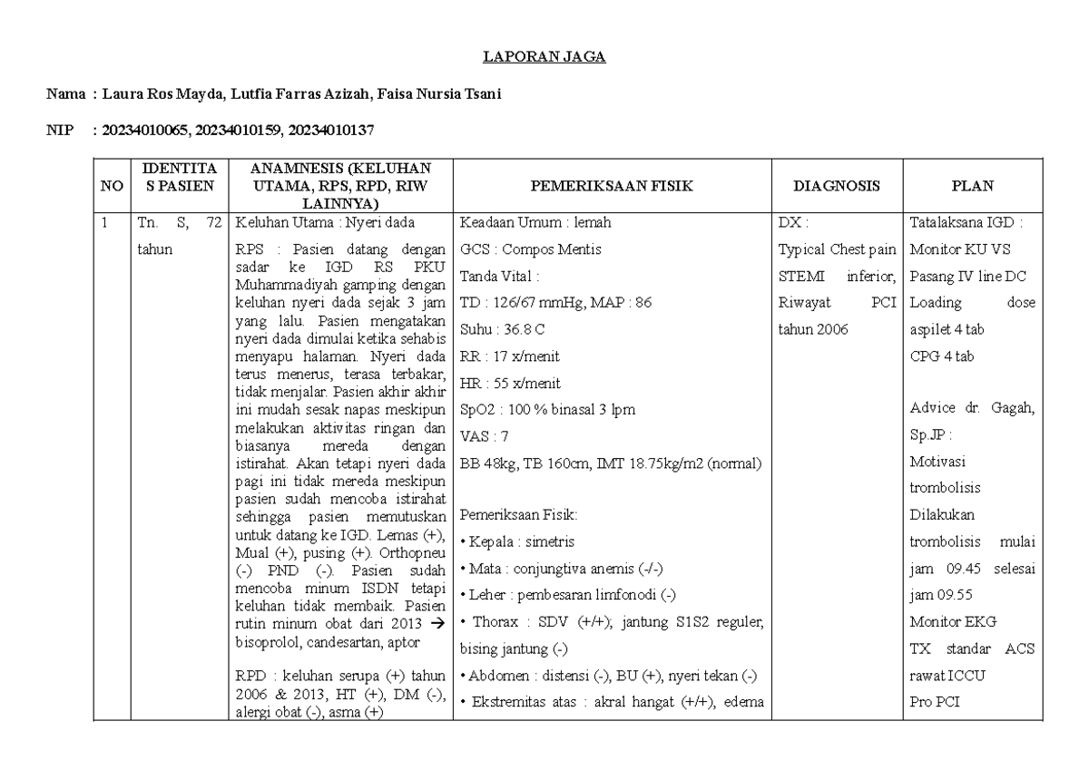 LAPORAN KASUS STEMI INFERIOR - IGC 2023-2024 - Studocu
