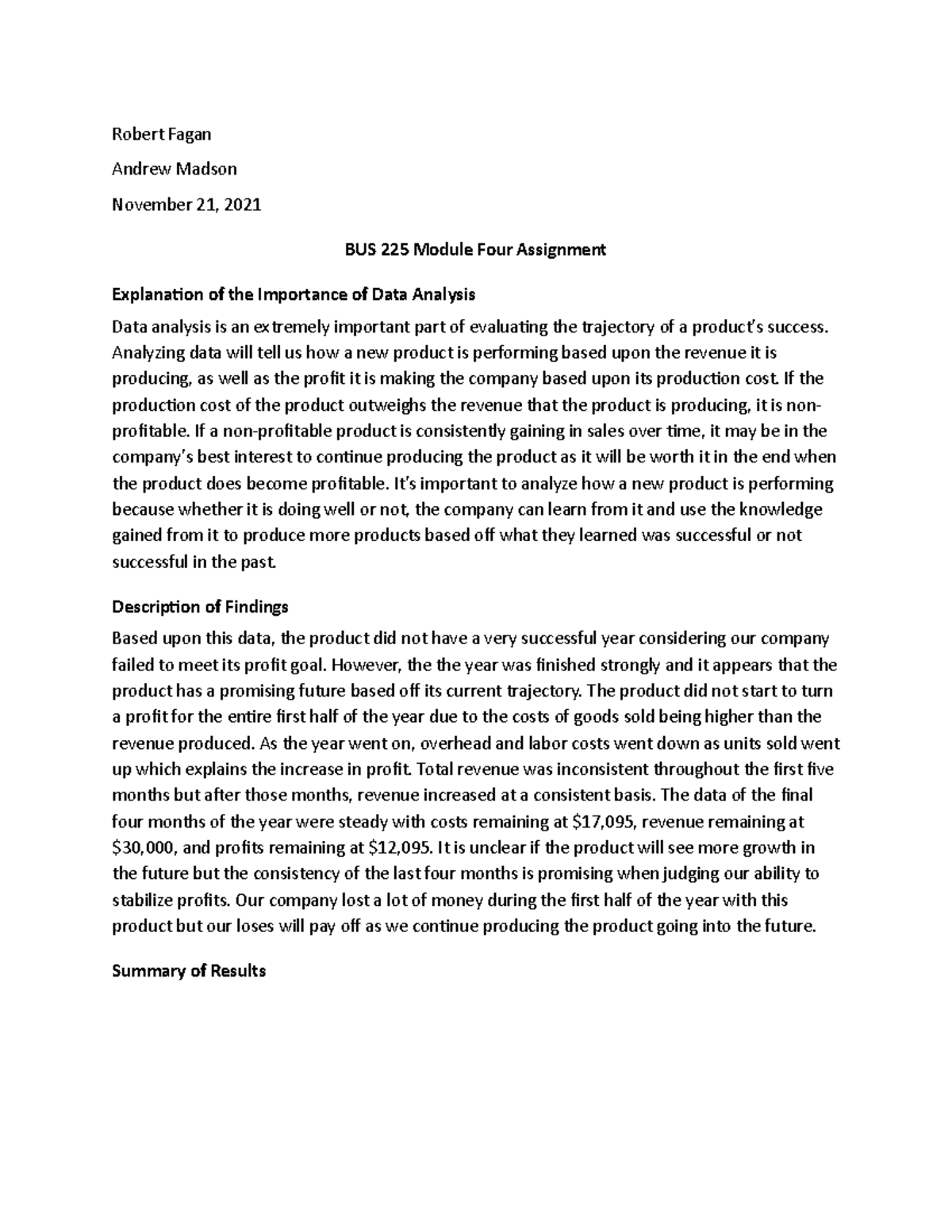 BUS225 Module Four Assignment - Explanation of the Importance of Data ...
