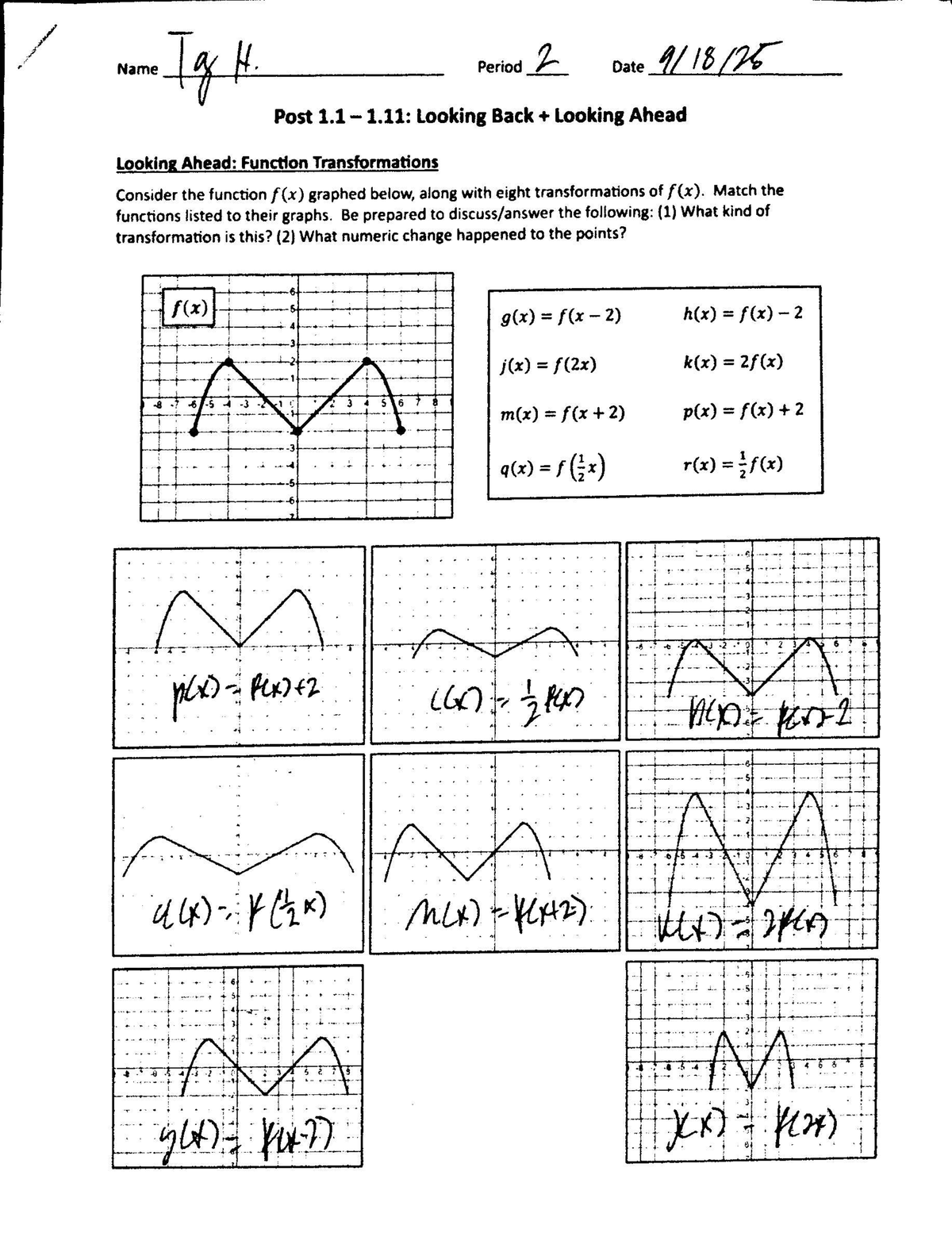 PCX262 (G) 2: Function Transformations & Regression Analysis - Studocu