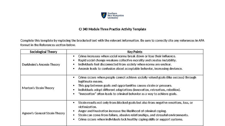 CJ 340 Module Three Practice Activity Template - CJ 340 Module Three ...