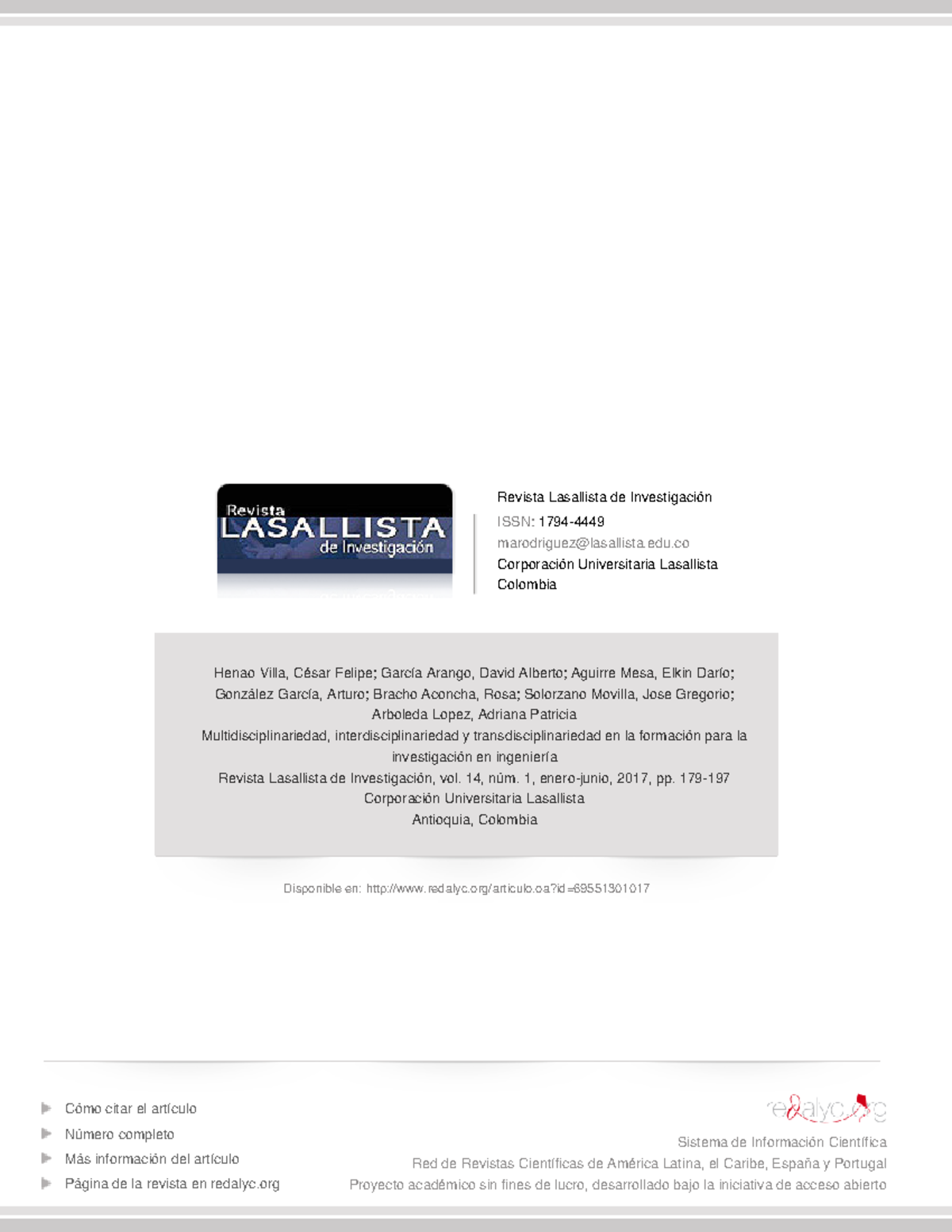 Multidisciplinariedad, Interdisciplinariedad y Transdisciplinariedad en ...