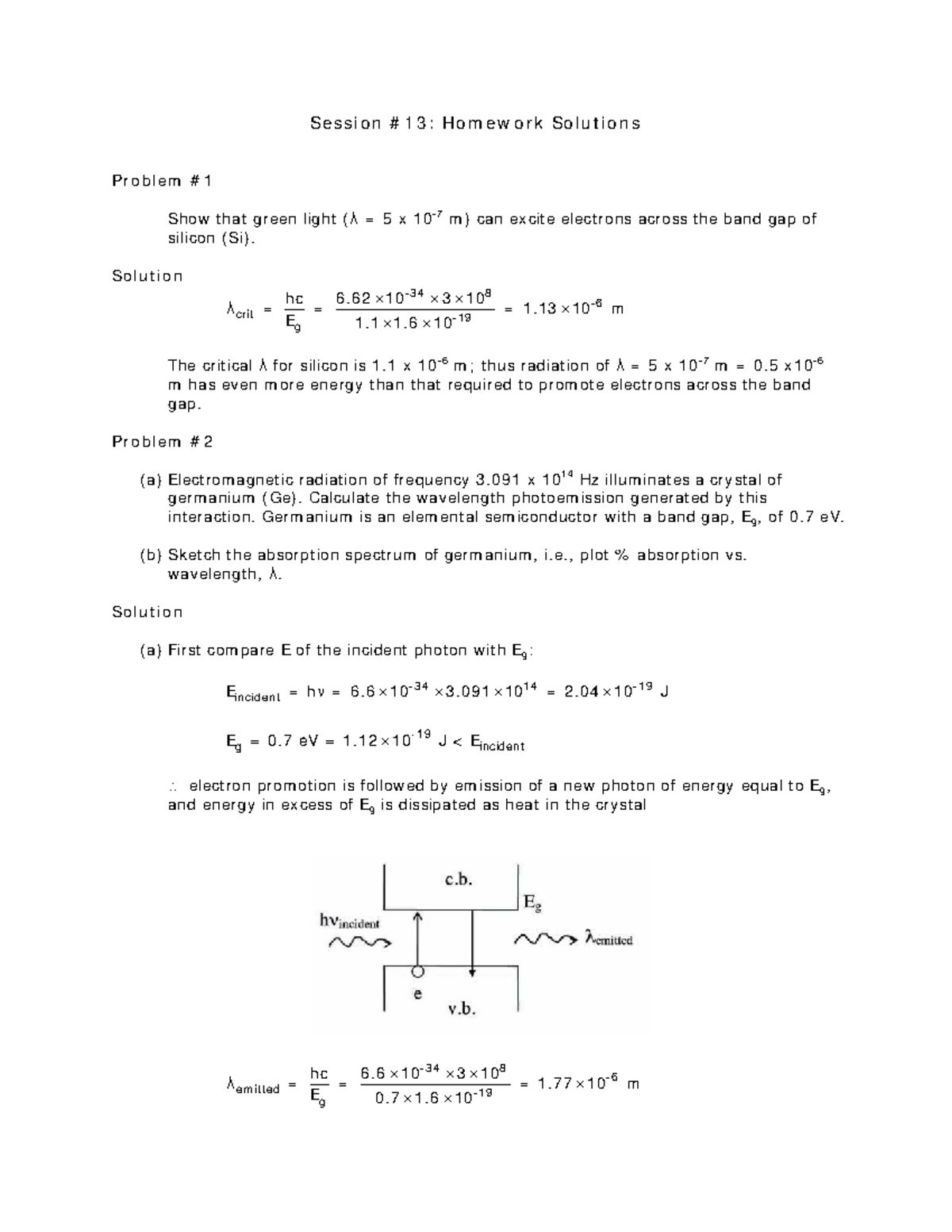 MIT 3.091SC F09 Homework 13 Solutions: Band Gap and Conductivity ...