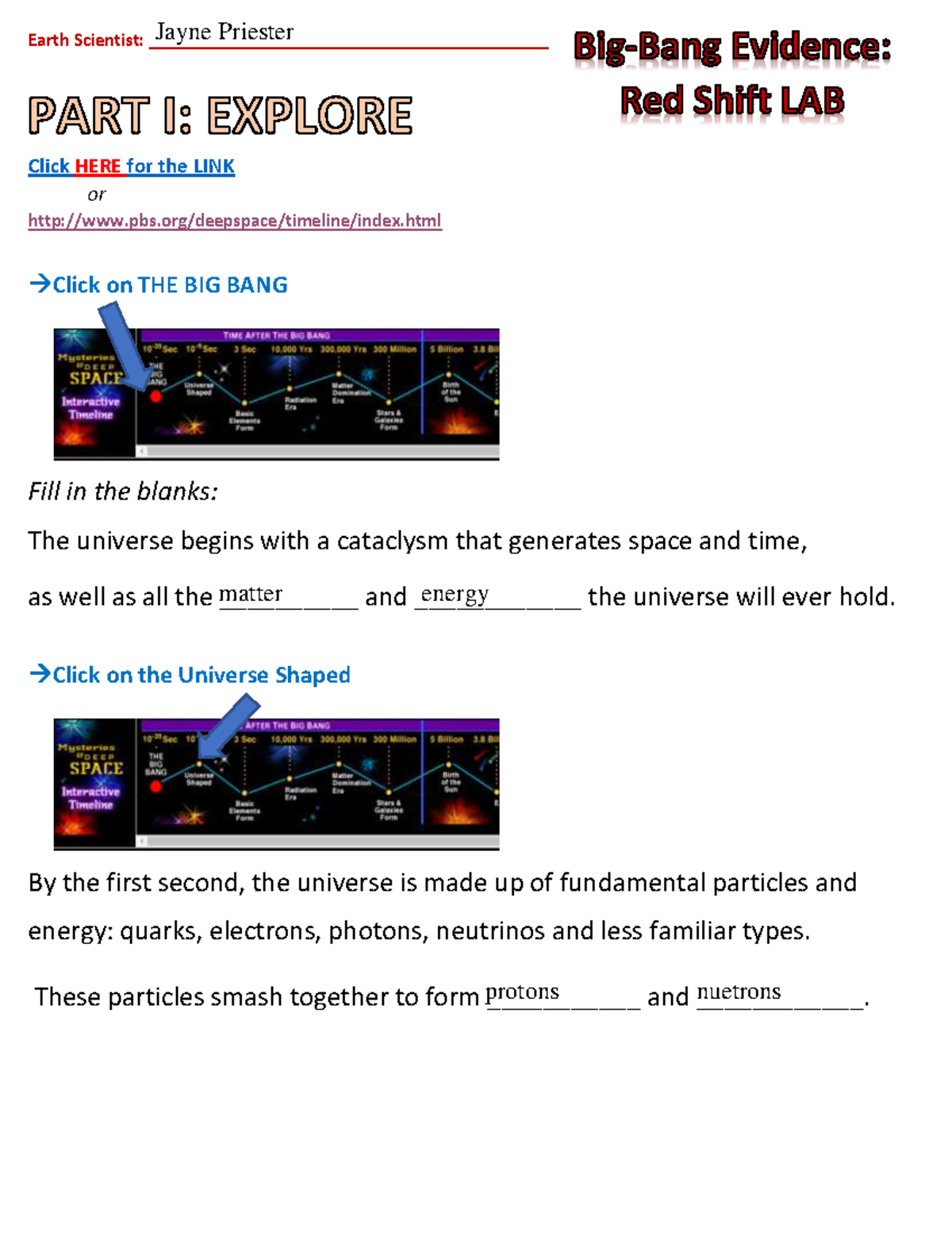 Big Bang Evidence Red Shift Virtual Lab Simulation-1+(1)+(1) - Earth ...