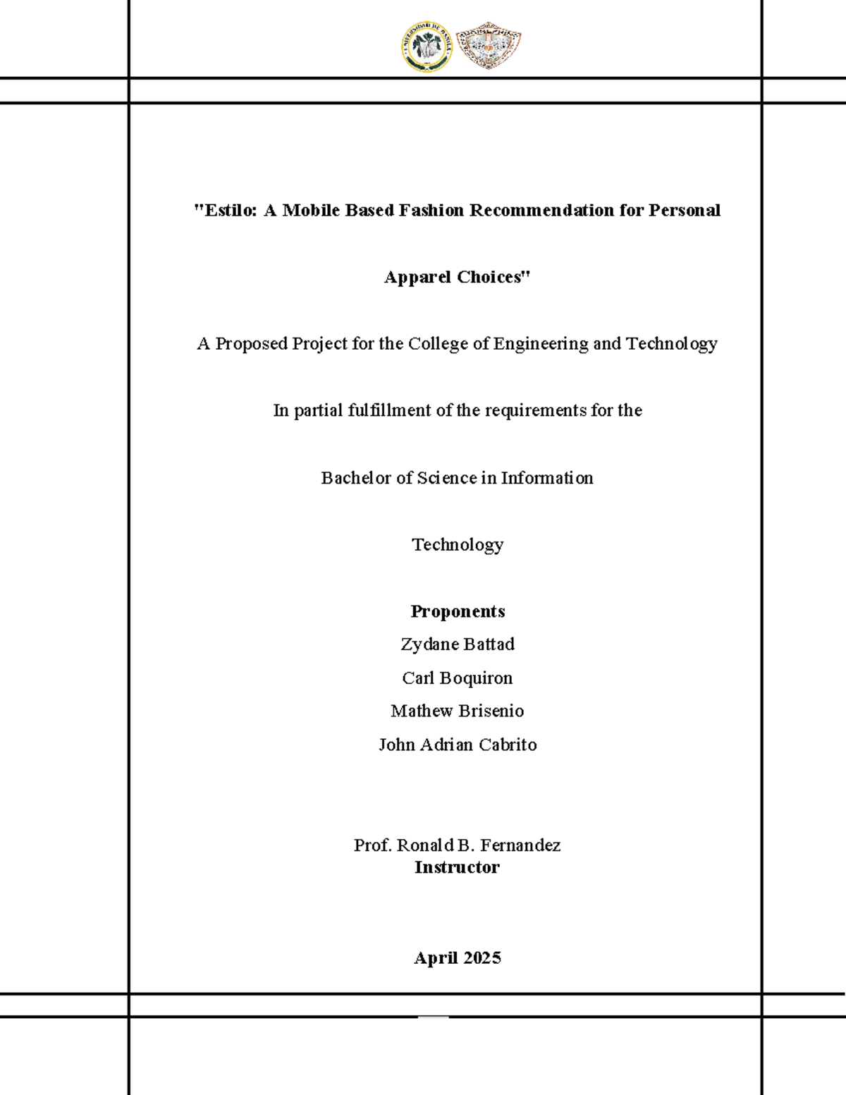 Mobile Fashion Recommendation System: A Study for IT Project CH1 - Studocu