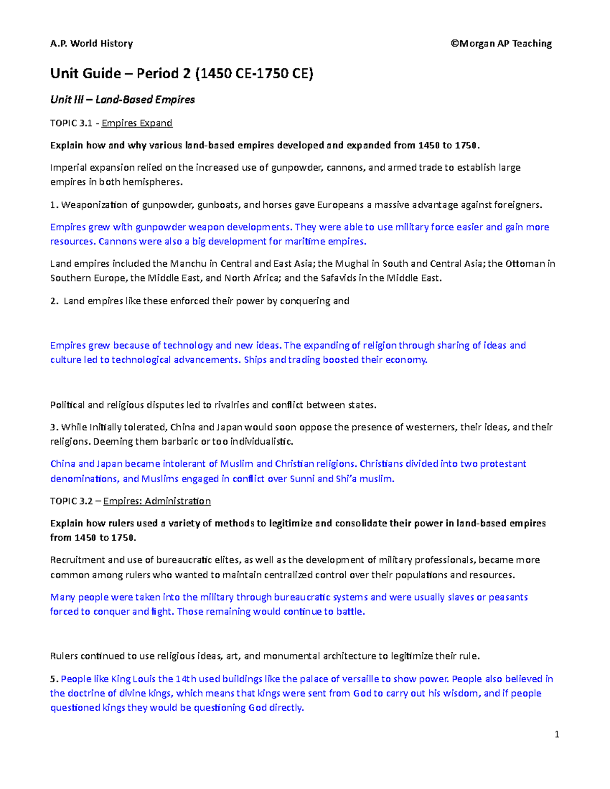 Unit Guide - Period 2 (1450-1750) - Unit Guide – Period 2 (1450 CE-1750 ...
