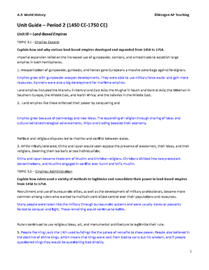 Unit Guide - Period 2 (1450-1750) - Unit Guide – Period 2 (1450 CE-1750 ...